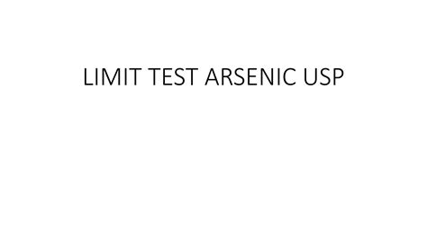Limit Test Arsenic Usp Pdf