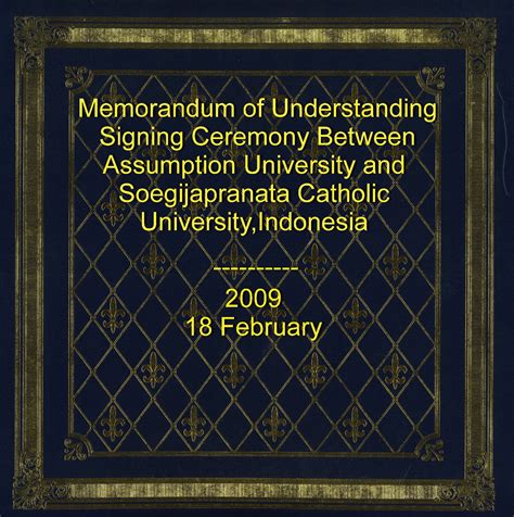 Memorandum Of Understanding Signing Ceremony Between Assumption University And Soegijapranata