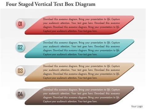Business Diagram Four Staged Vertical Text Box Diagram Presentation Template