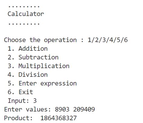 Calculator Console Application In Python