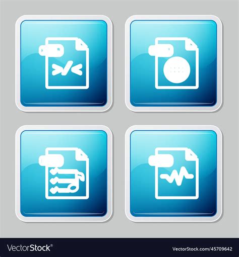 Set Line Xsl File Document Html M3u And Mp3 Icon Vector Image