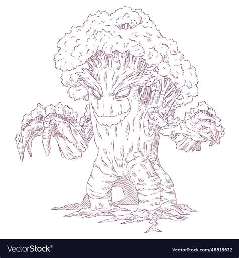 Ent Treant Tree Royalty Free Vector Image VectorStock