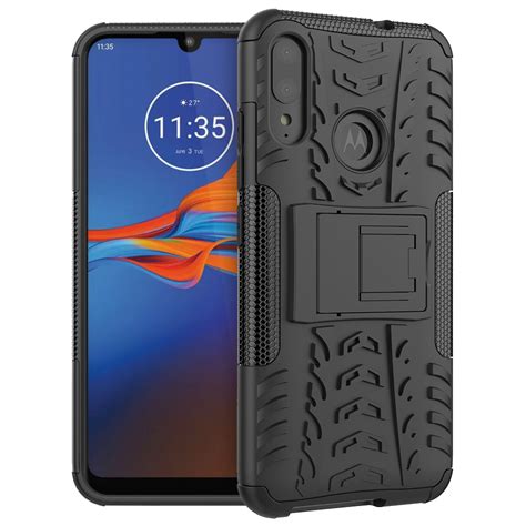 Dual Layer Rugged Tough Case For Motorola Moto E Plus Black