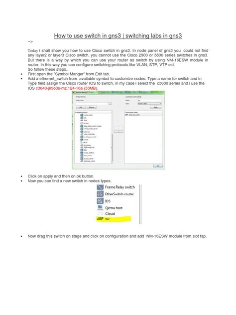 How To Create Switching Labs In Gns3 Using A Router As A Switch Pdf