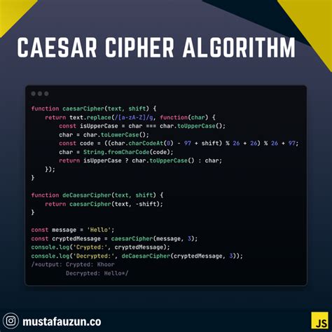 Javascript Caesar Cipher Algorithm Mustafa Ateş Uzun Blog