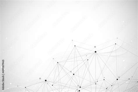 ภาพประกอบสต็อก Abstract Plexus Background With Connected Lines And Dots Wave Flow Plexus