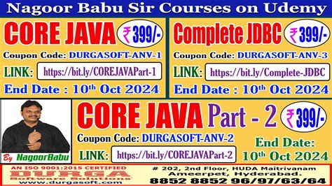 Nagoor Babu Sir Core Java Courses On Udemy 399 Youtube