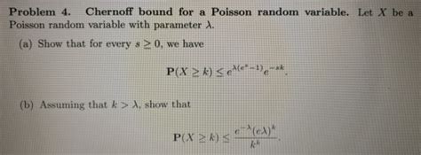 solved problem 4 chernoff bound for a poisson random