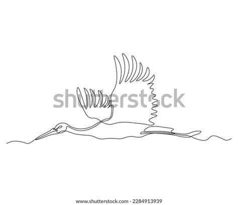 Abstract Flying Stork Continuous One Line Stock Vector Royalty Free