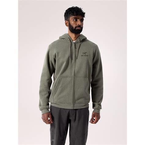 Footprint Usa Arcteryx Mens Emblem Fleece Full Zip Hoody In Forage Shop