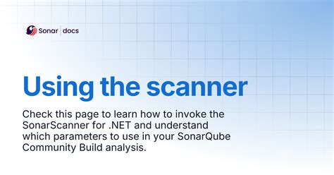 Using The Scanner Sonar Documentation