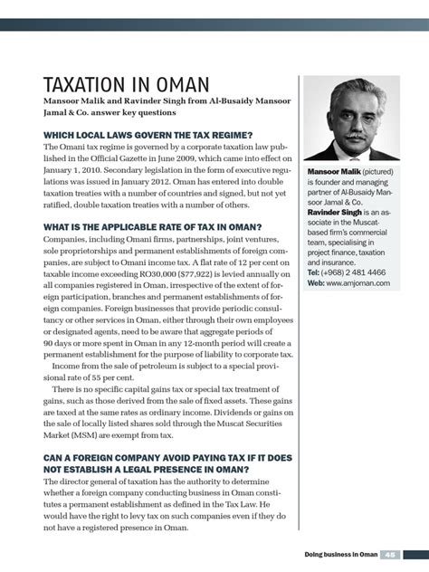 Taxation In Oman Which Local Laws Govern The Tax Regime Pdf