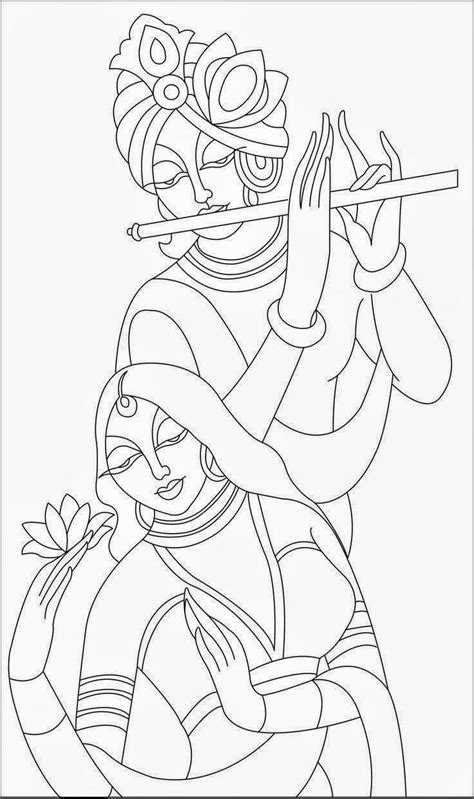 Krishna With Flute Drawing