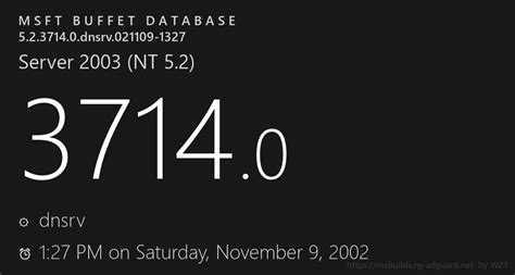 5 2 3714 0 dnsrv 021109 1327 msft buffet database