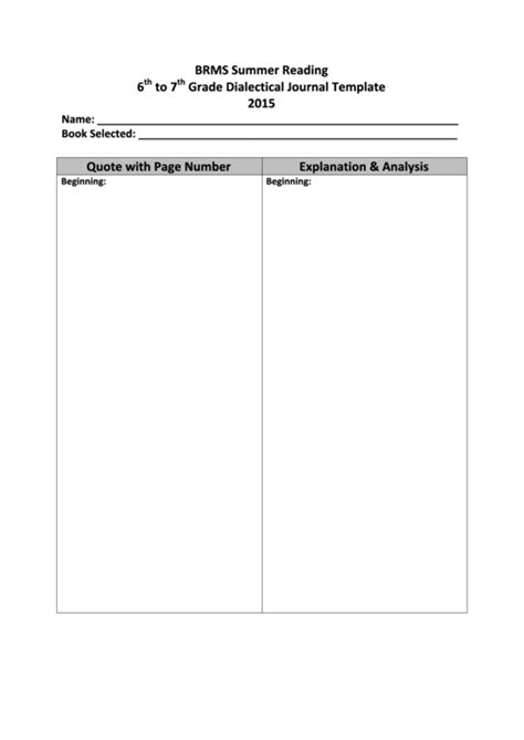 Top Dialectical Journal Templates Free To Download In PDF Format