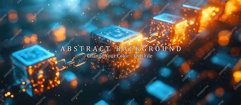 A Chain Of Metallic Cubes Linked Together With A Gold Chain Against A