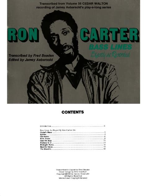Ron Carter Bass Lines Pdf Pdf