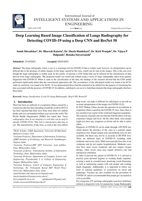 Pdf International Journal Of Intelligent Systems And Applications In Engineering Deep Learning