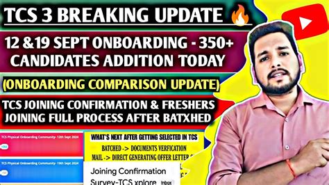 Tcs Onboarding Latest Update 🔥 Tcs Joining Readiness Mail Batched Candidates Joining Process