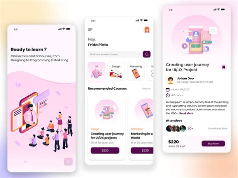 best online learning app ui ux designs in 2020 by excellent webworld on