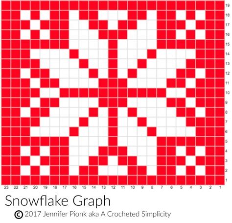 Free Snowflake Keyhole Scarf Crochet Pattern Graph Crochet Tapestry Crochet Crochet Snowflakes