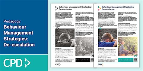 Behaviour Management Strategies De Escalation Cpd