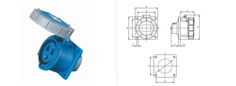 AS-218 Panel Mounted Socket 2P+E 16A 250V IP67 | Shanghai Anson ...