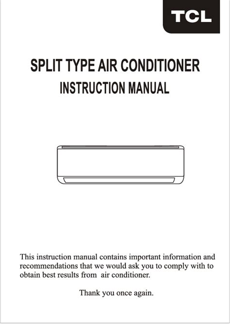 Tcl Air Conditioner User Manual Operating Instructions And Safety