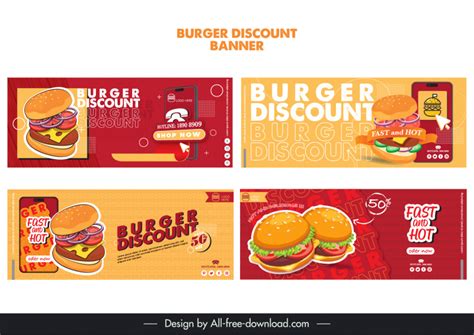 Synthetic Burgers Discount Poster Templates Classical Design Vectors Images Graphic Art Designs