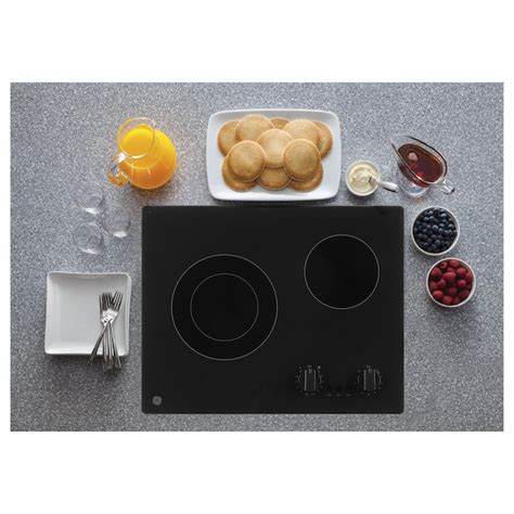 Ge 21 In 2 Burners Smooth Surface Radiant Black Electric Cooktop