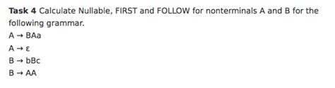 Solved Calculate Nullable First And Follow For Nonterminals