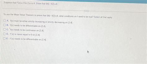 Solved Suppose That F X 2 For 2x4 Show That Chegg Com