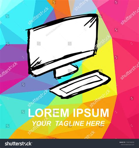Vector Illustration Logo Computer Laptop Geometric Stock Vector Royalty Free