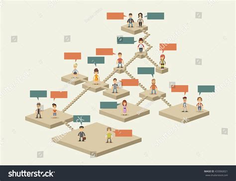 Cartoon People On Hierarchy Tree Stock Vector Royalty Free 433060021