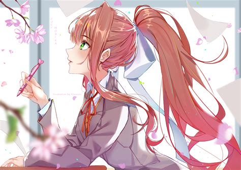 2047x1447 Monika Doki Doki Literature Club Hd Wallpaper Rare Gallery