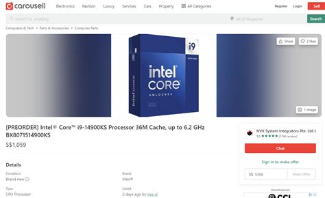 Retailers Begin Offering Core I9 14900ks Pre Orders March 14 Launch