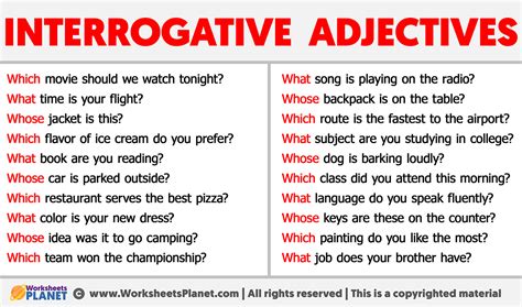 Adjective Sentences