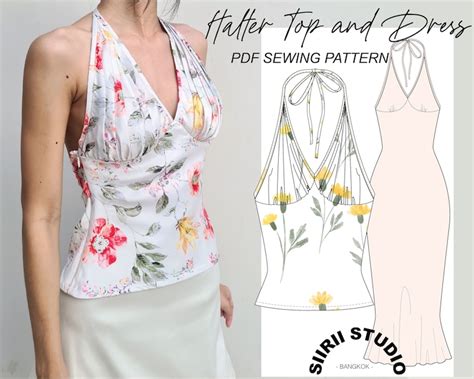 Halter Top And Dress Sewing Pattern Pdf Instant Download Print At