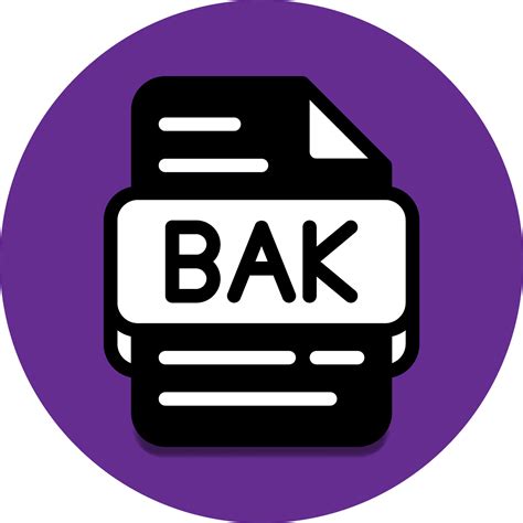 Bak File Type Database Icon Document Files And Format Extension Symbol