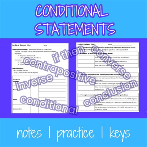 Conditional Statements Guided Notes Practice Worksheet High School