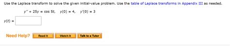 Solved Use The Laplace Transform To Solve The Given Chegg