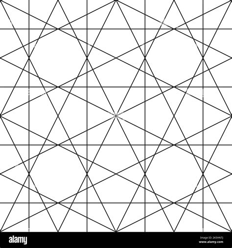 Luxury Texture With Intersecting Lines Geometric Seamless Pattern In Outline Style Abstract