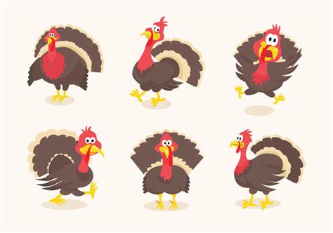 Wild Turkey Funny Cartoon Illustration Free Vector Download 420019