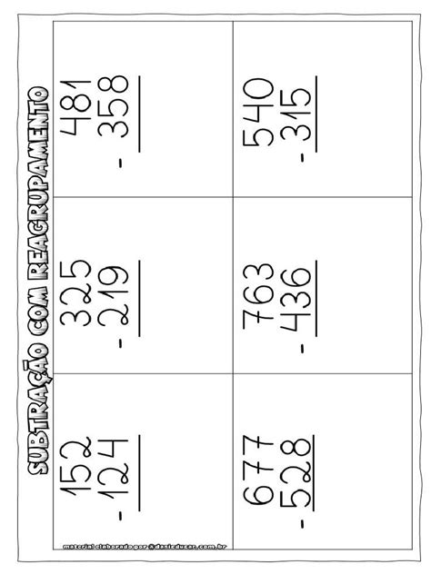 Atividade Subtração Com Reserva 3 Ano Pdf