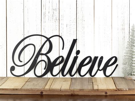 Believe Metal Sign Metal Wall Art Christmas Decor Metal Etsy