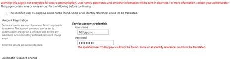 Sharepoint 2013 Cannot Register Managed Account Software