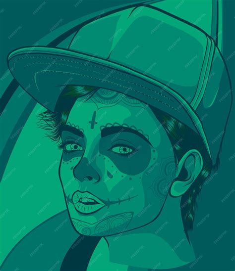 Premium Vector Sugar Skull Lady Vector Illustration