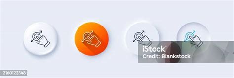 터치스크린 제스처 라인 아이콘입니다 화살표 기호를 드래그 앤 드롭합니다 스와이프 동작 선 아이콘 벡터 3차원 형태에 대한 스톡 벡터 아트 및 기타 이미지 Istock