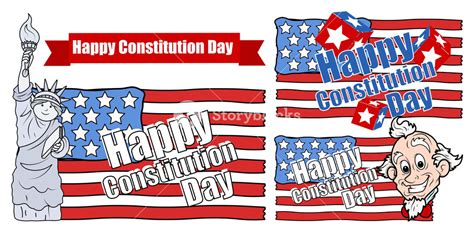 Cartoon Designs For Usa Constitution Day Vector Illustration Royalty
