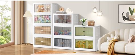 Amazon Com EHAMILY Gal Stackable Storage Bins With Lids Pack Collapsible Storage Bins